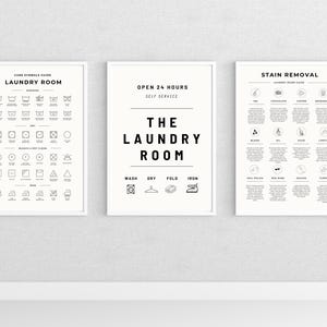 Laundry Room Art Set: Printable Care Guide & Symbols (digital Download ...