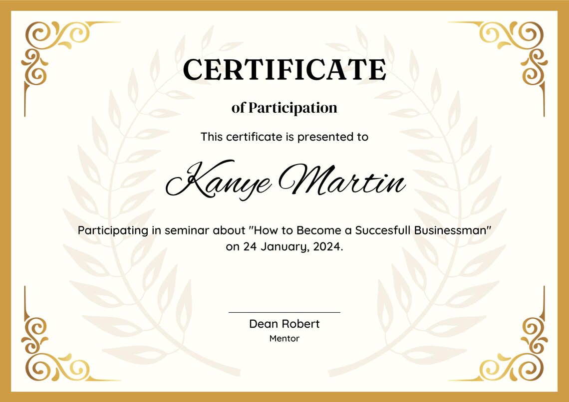 6 Pages of Editable & Printable Seminar Certificate Template ...