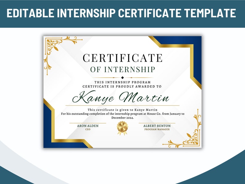 Internship Certificate Template, Certificate of Internship, Certificate ...