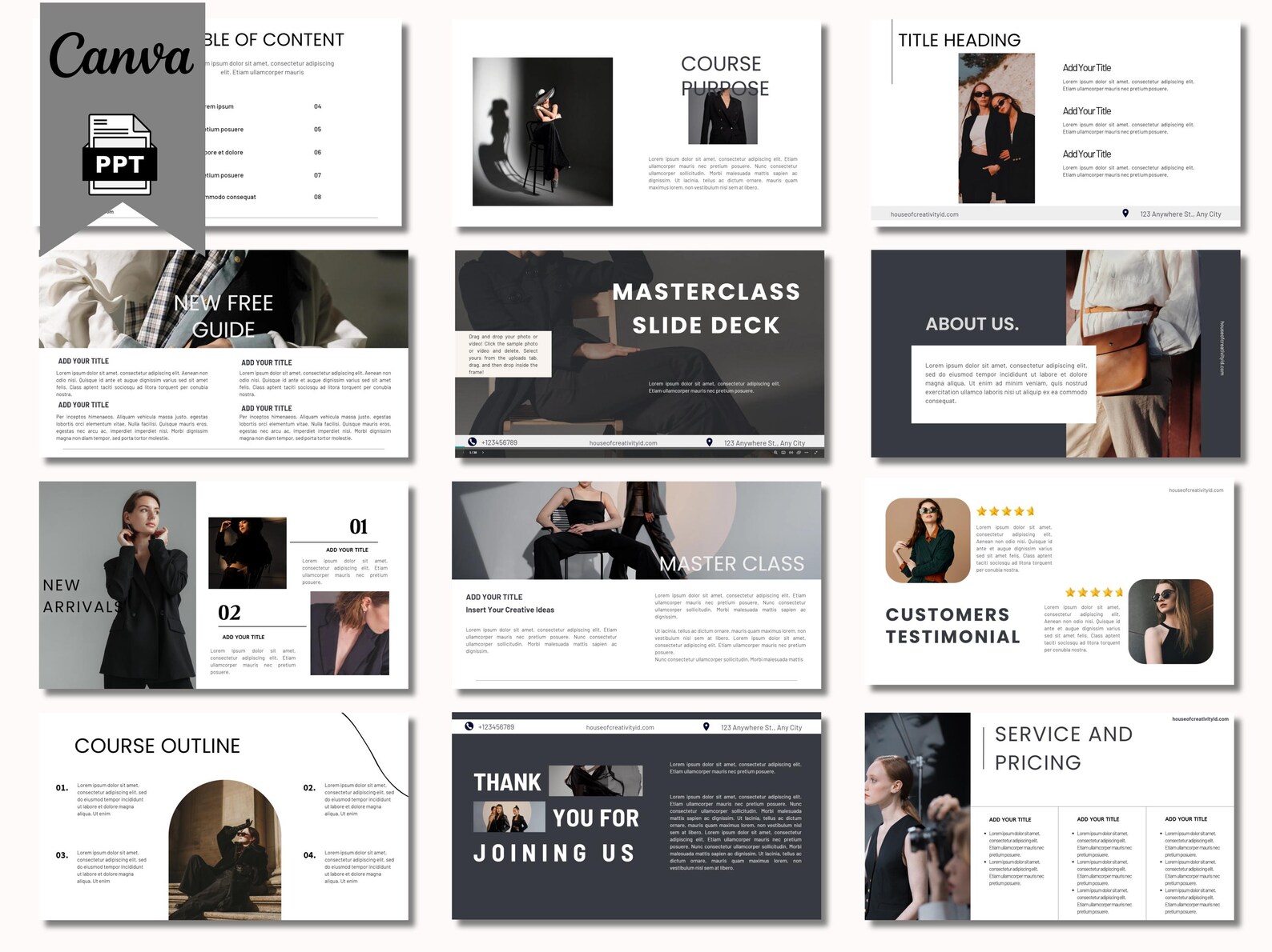 Masterclass Powerpoint Template for Webinar, Online Course Creation Slide Deck, With Modern ...