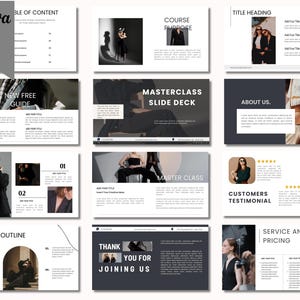 Masterclass Powerpoint Template for Webinar, Online Course Creation Slide Deck, With Modern ...