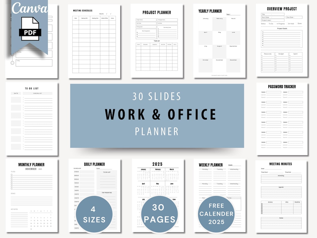 Ultimate Office Efficiency Bundle: Streamline Your Workday With Printable for Task Management ...