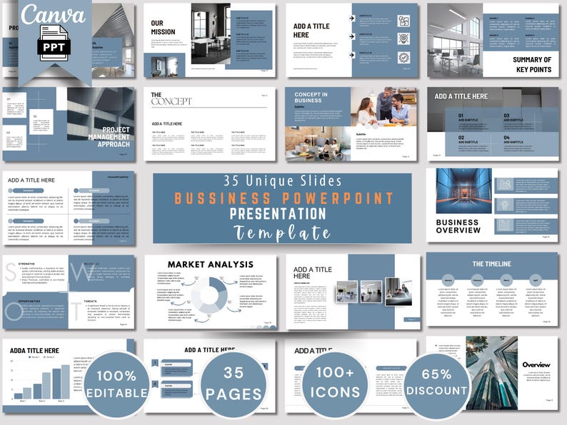 Minimalist Blue Powerpoint Template for Modern Professionals Business ...