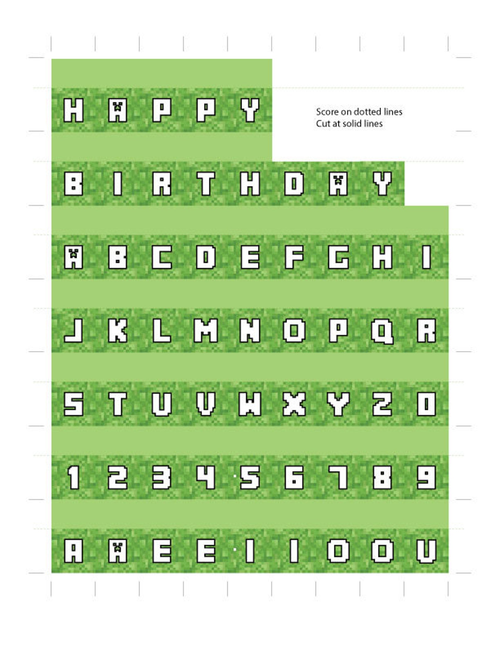 Minecraft Cake Bunting Printable - Etsy