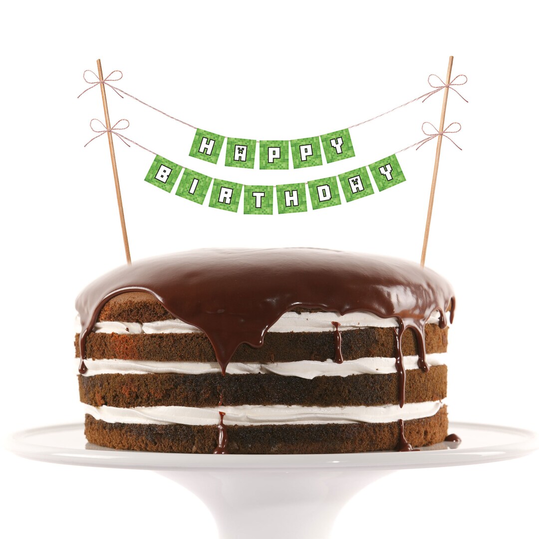 Minecraft Cake Bunting Printable (Download Now) - Etsy