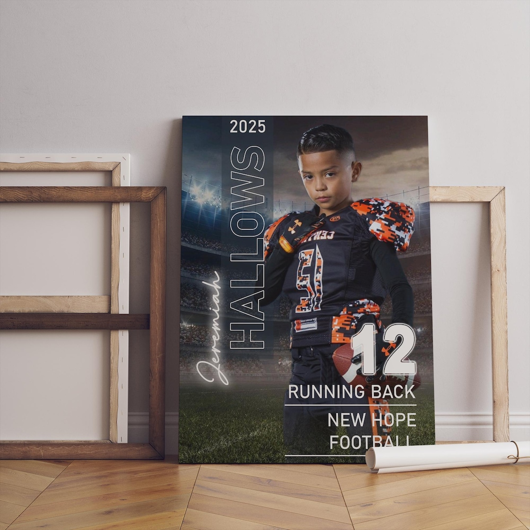 Custom Football Poster, Personalized Sports Wall Art, Unique Gift for ...