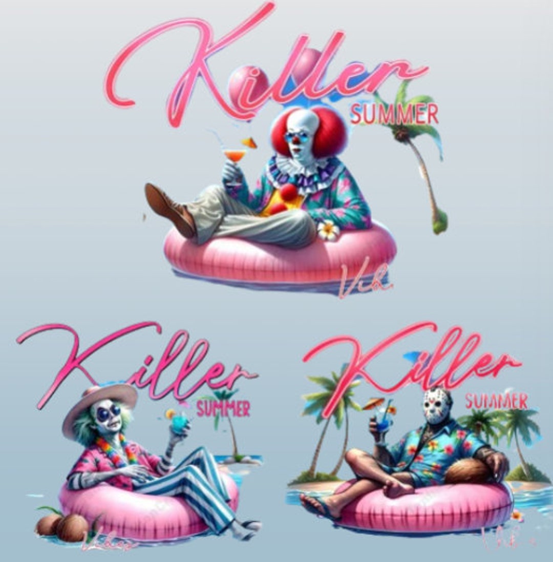 Horror Killer Character's Summer Png Bundle, Funny Summer Png, Summer ...