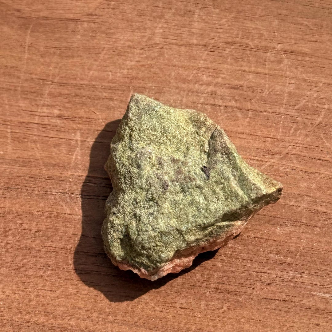 Raw Unakite, Pink Feldspar and Light Green Epidote, Split Evenly on ...