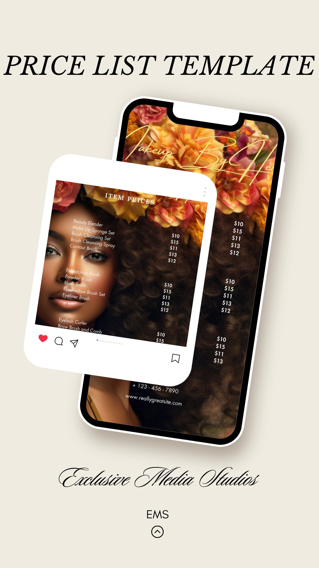 Digital Price List Template, Instant Download, Small Businesses, Fully ...