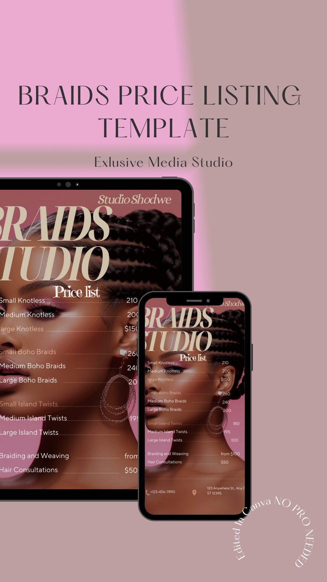 Digital Price Listing Template, Instant Download, Price Listing, Small ...