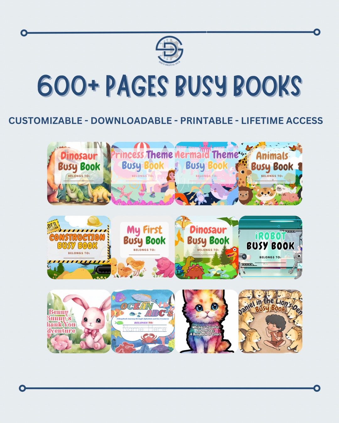 Busy Book Bundle for Kids, Dino and Princess Themed, Printable Toddler ...