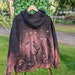 Fern Bleach Dyed Black Zip up Hoodie Nature Inspired Forest Hooded ...