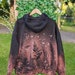 Fern Bleach Dyed Black Zip up Hoodie Nature Inspired Forest Hooded ...