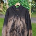 Fern Bleach Dyed Black Zip up Hoodie Nature Inspired Forest Hooded ...