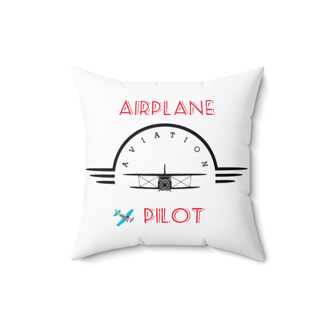 Air Plane Pilot Pillow Aviation Decor, Travel Theme Cushion, Aircraft ...