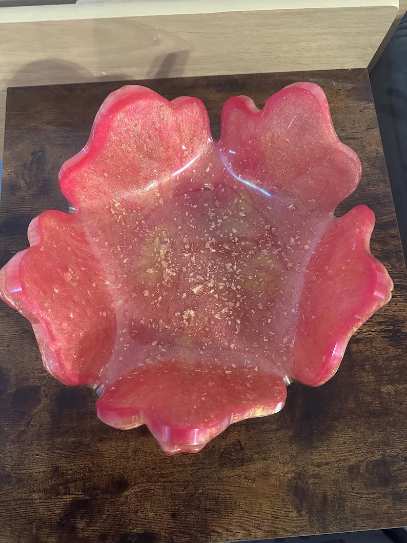 Pink and Gold Flower Bowl - Etsy