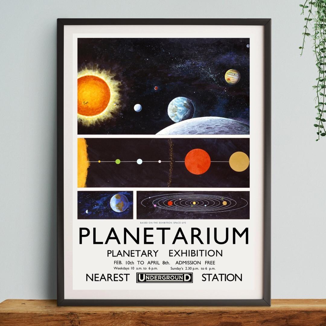 Space Poster, Planetarium, Planets, London Print, Train, Underground ...