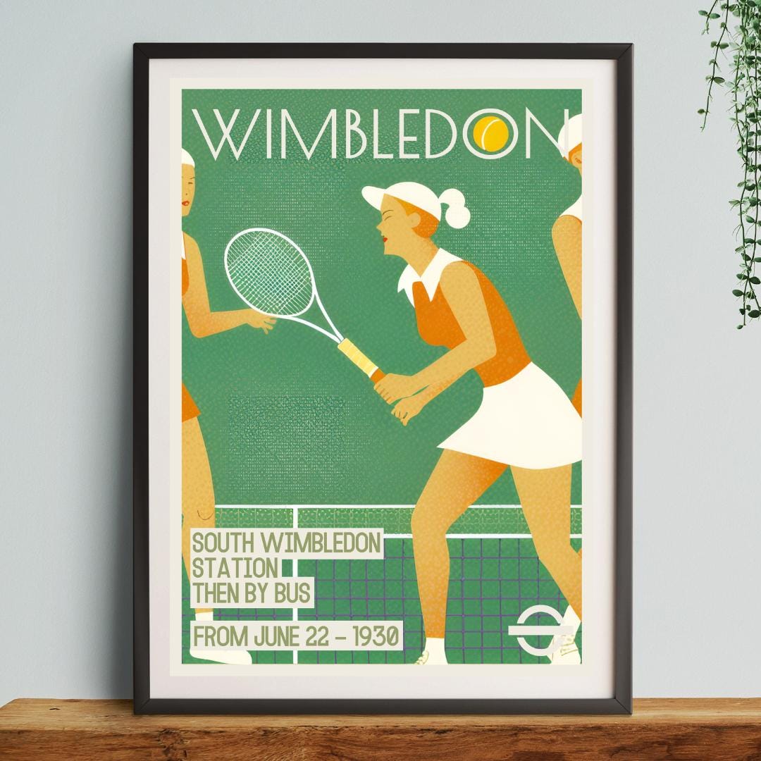 Vintage Wimbledon Tennis, Poster, Sports, Sport, Summer Wall Art, Gift ...