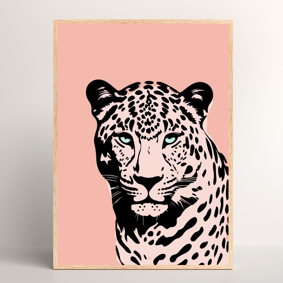 Tiger Leopard Print, Vintage Poster, Botanical Decor, Jungle, Minimal ...