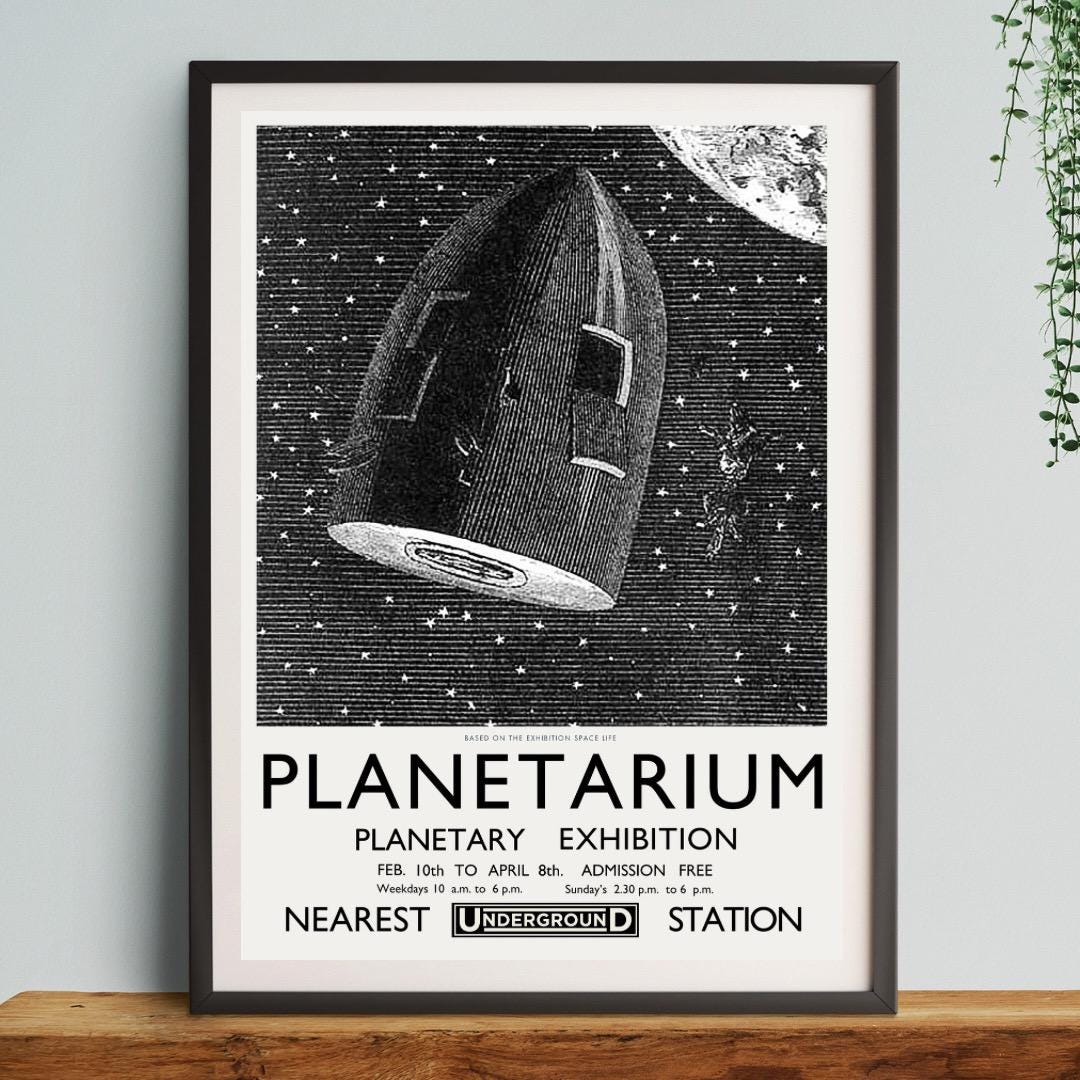 Space Poster, Planetarium, Planets, London Print, Train, Underground ...