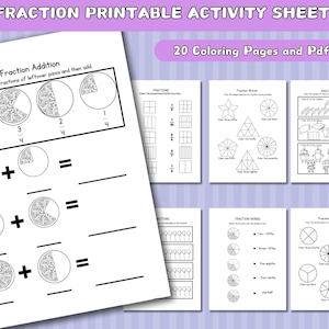 Fraction Printable Activity Sheets, Fraction Matching Printable ...