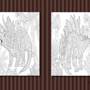 10 Dinosaur Coloring Pages, Dino Adventure Coloring Book, Printable ...