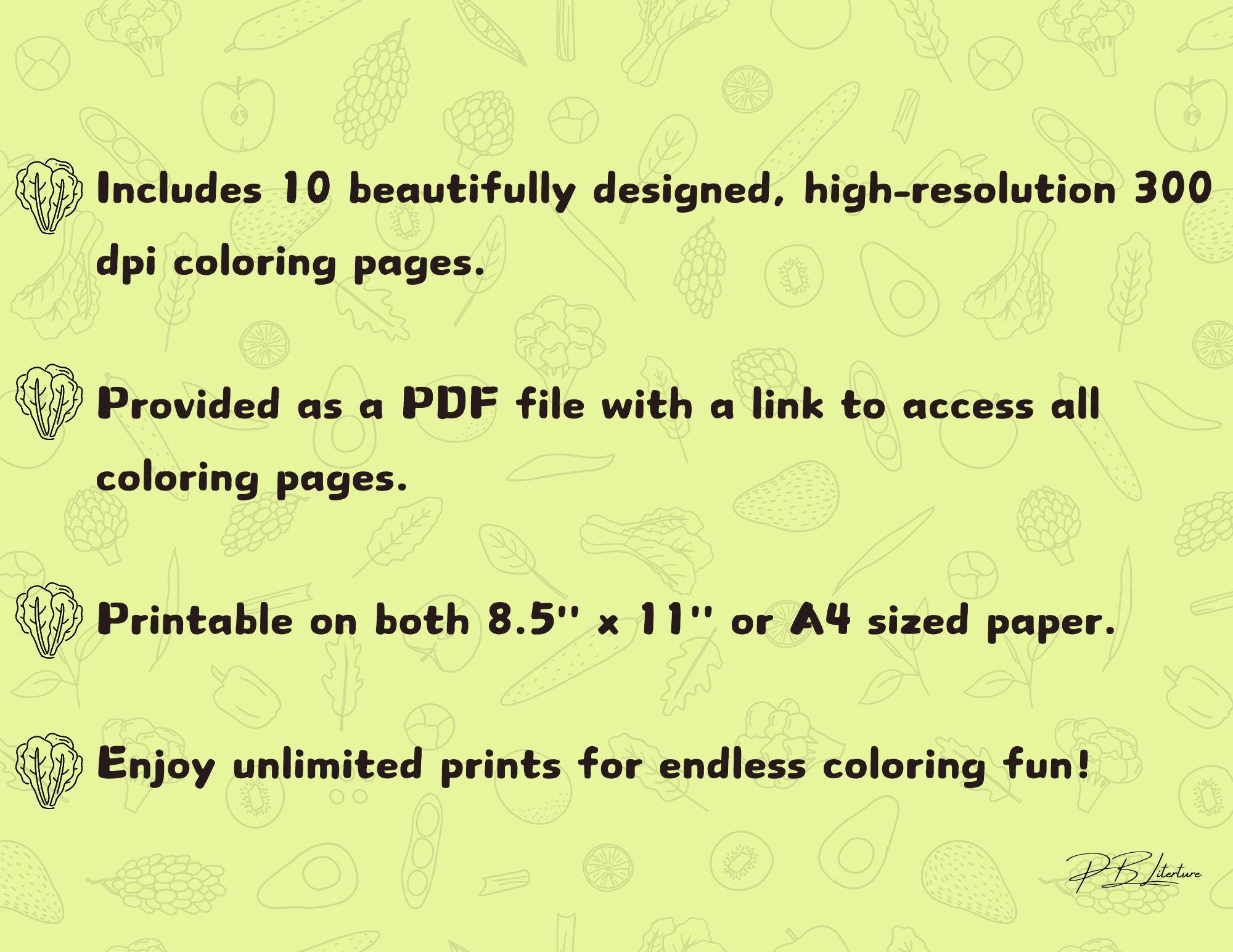 10 Vegetables Coloring Pages for Kids,toddlers Preschoolers ...