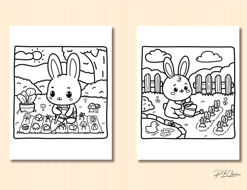 10 Cozy Days Cute Coloring Pages, Cottage Friends Coloring Book, Easy ...