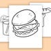 Food & Snacks Coloring Book, Bold and Easy Designs, Food Coloring Pages ...