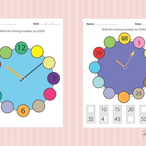 Clock Numbers Homeschool Worksheets, Clock Label Numbers, Printable ...