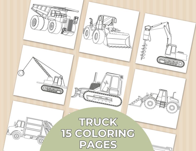 15 Construction Truck Coloring Pages for Kids, Construction Vehicle ...