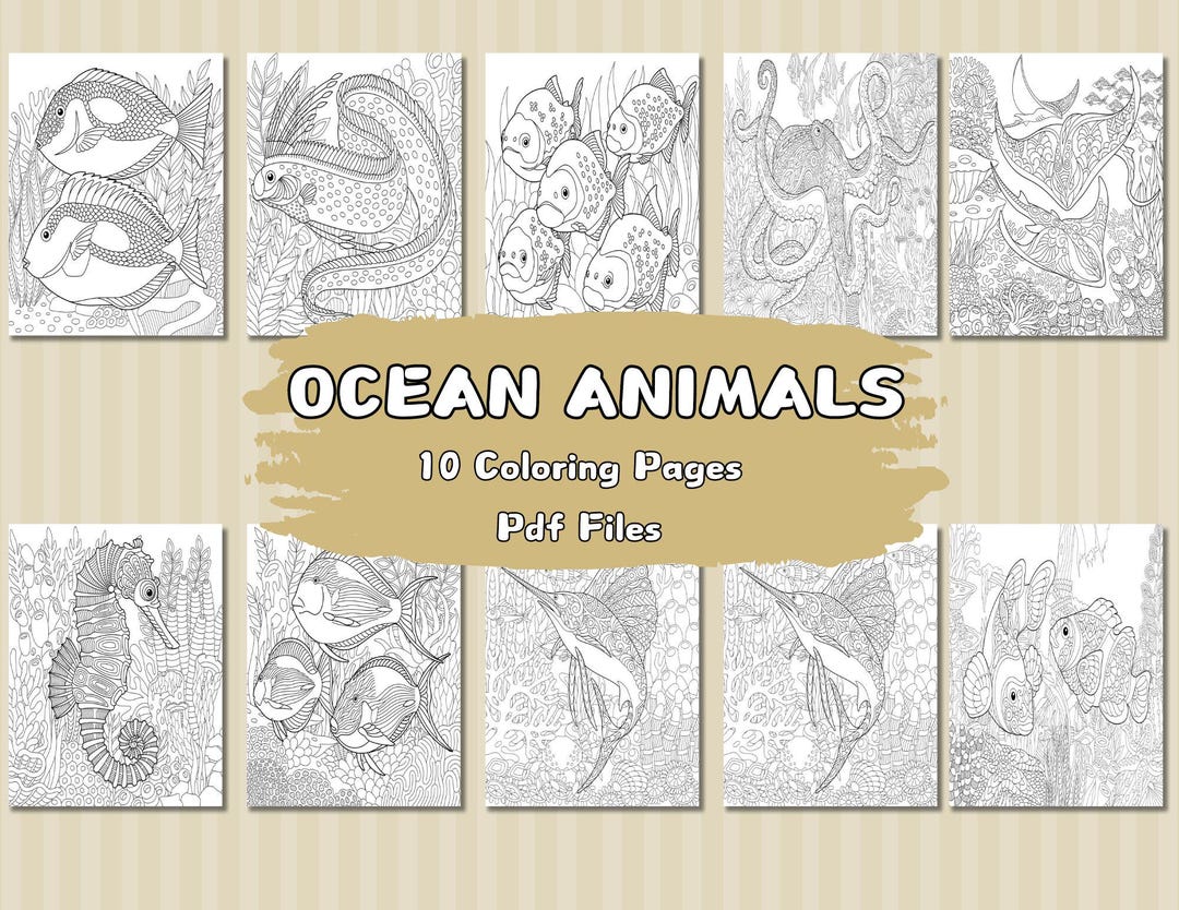Ocean Animals Coloring Pages, Printable Marine Life Coloring Sheets ...