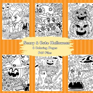 Scary & Cute Halloween Coloring Pages, Printable Halloween Coloring ...