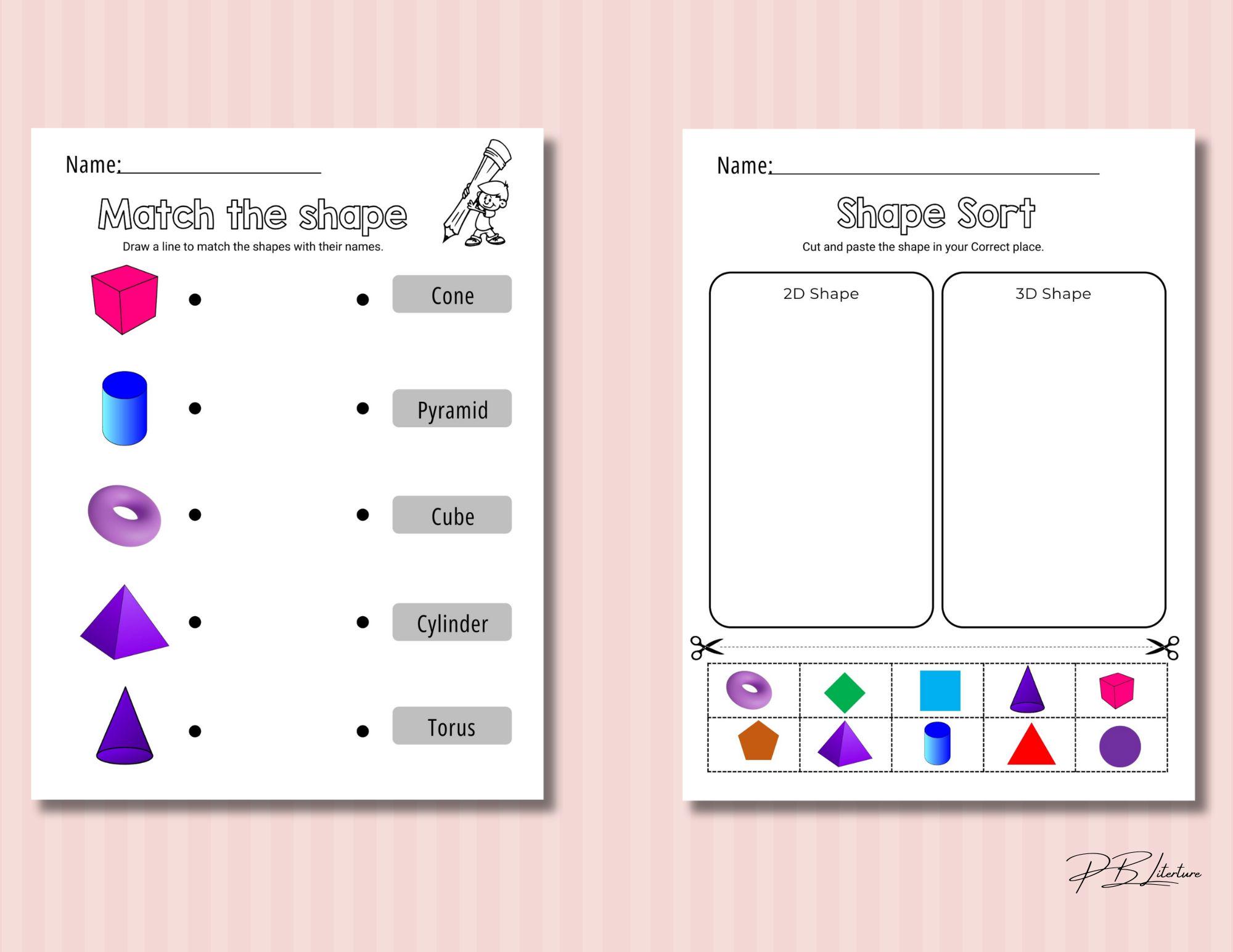 2D Shapes Sorting Book, Sort by Shape Activity, Shape Learning ...