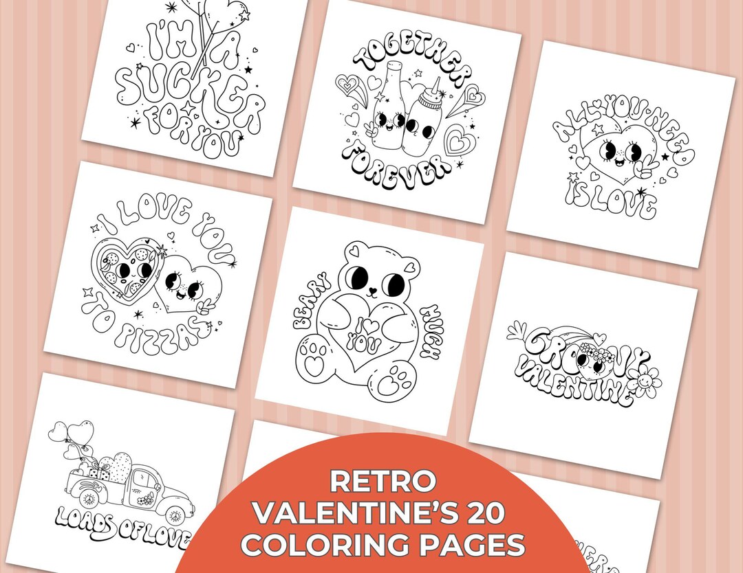 20 Retro Coloring Pages, Printable Groovy Coloring Pages, Groovy Vibes ...