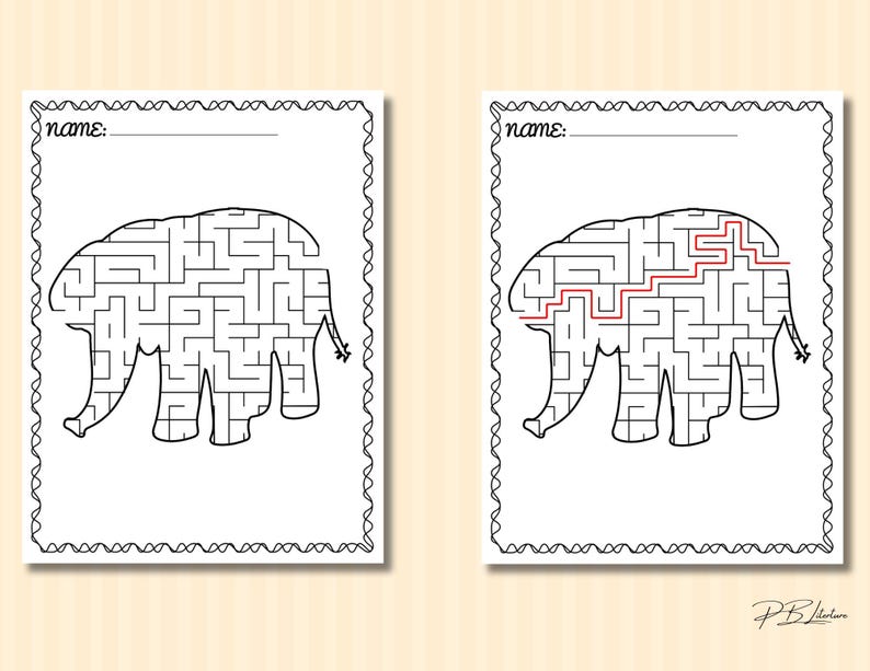 Animal Shaped Mazes Game, Printable Animal Maze Worksheets for Kids ...