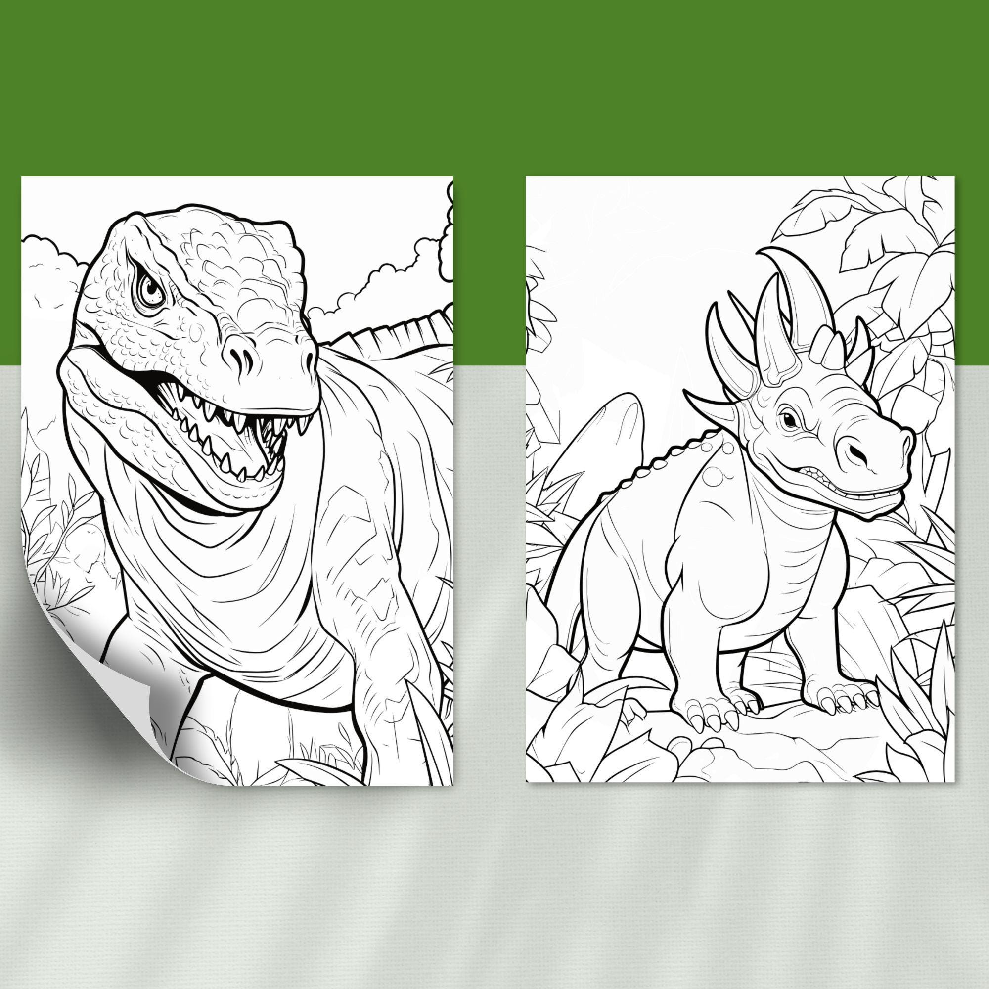 Dinosaur Kids Coloring Book, Dinosaurs Activities, 40 Dinosaur Pictures ...