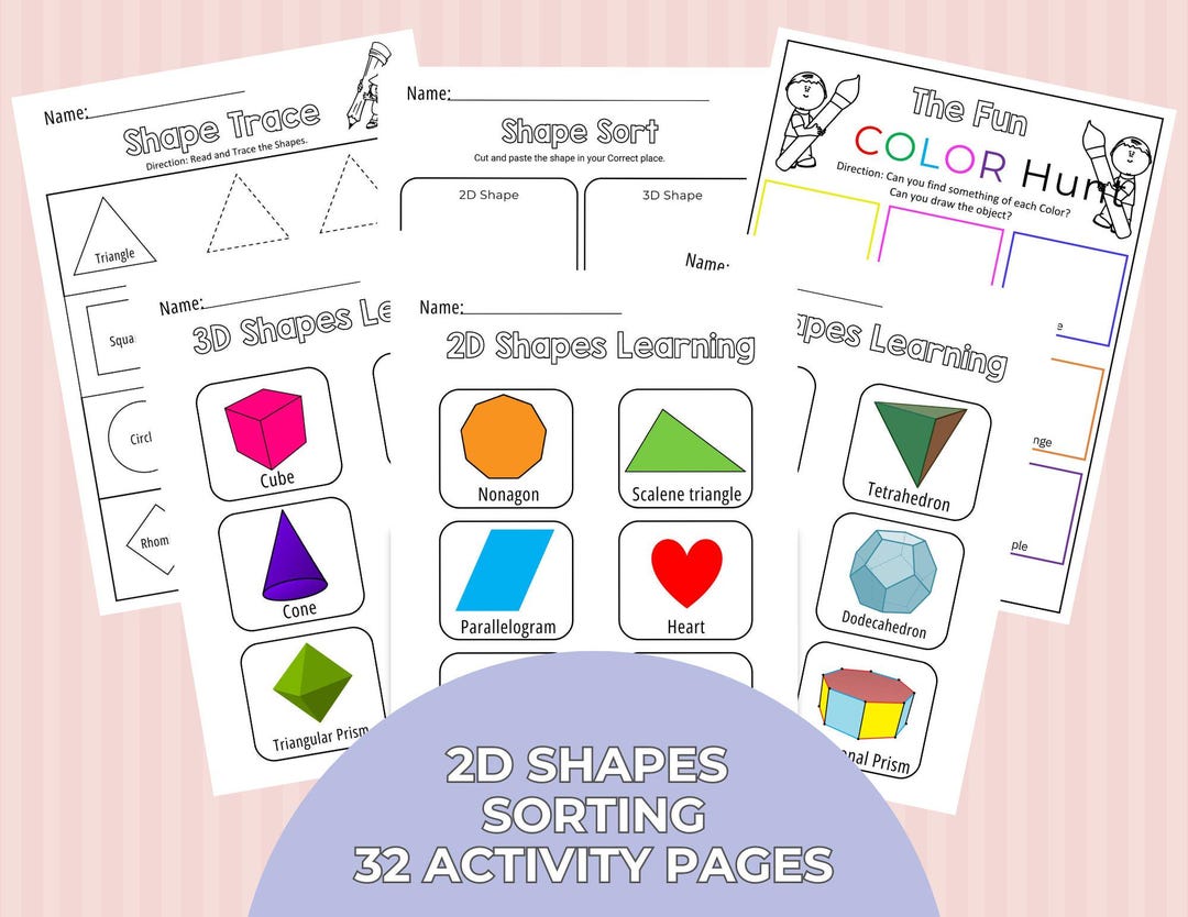 2D Shapes Sorting Book, Sort by Shape Activity, Shape Learning ...