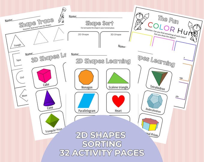 2D Shapes Sorting Book, Sort by Shape Activity, Shape Learning ...