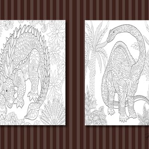 10 Dinosaur Coloring Pages, Dino Adventure Coloring Book, Printable ...