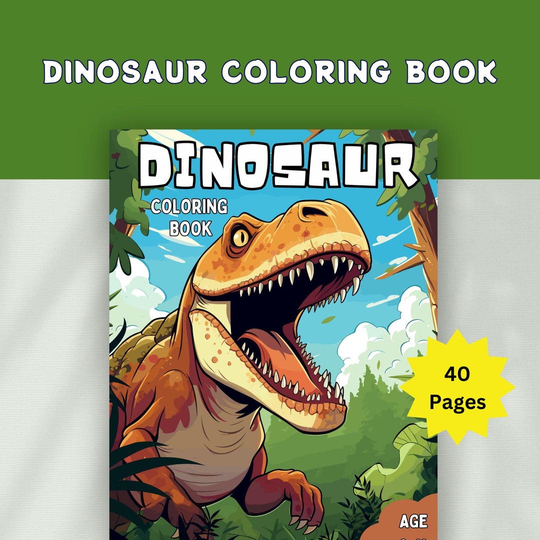 Dinosaur Kids Coloring Book, Dinosaurs Activities, 40 Dinosaur Pictures ...