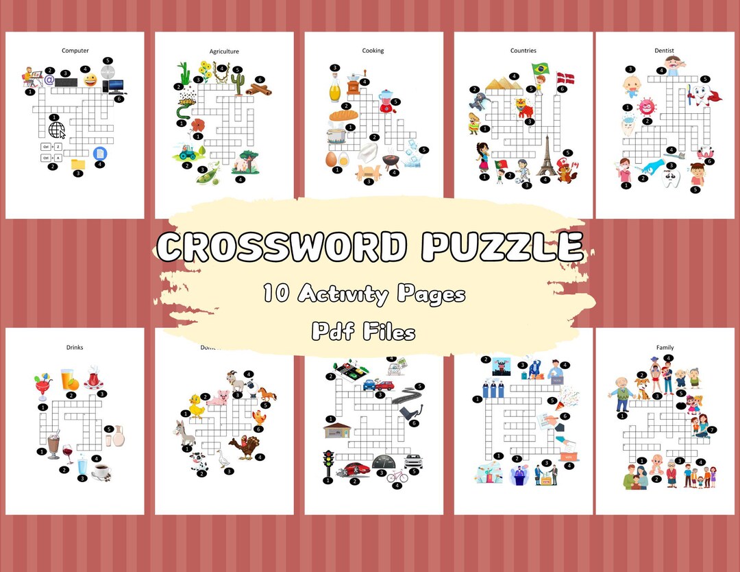 Crossword Puzzles for Kids, Classroom Activity Worksheets, Cross Word ...
