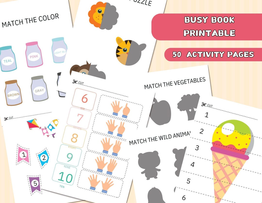 Busy Book Printable, Toddler Learning Binder, Preschool Activities ...