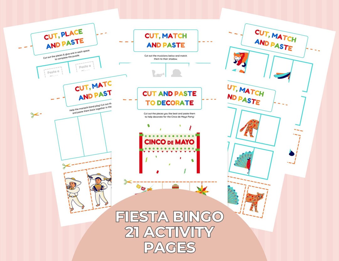 21 Printable Fiesta Bingo Activity Sheets, Fiesta Activity for Kids ...