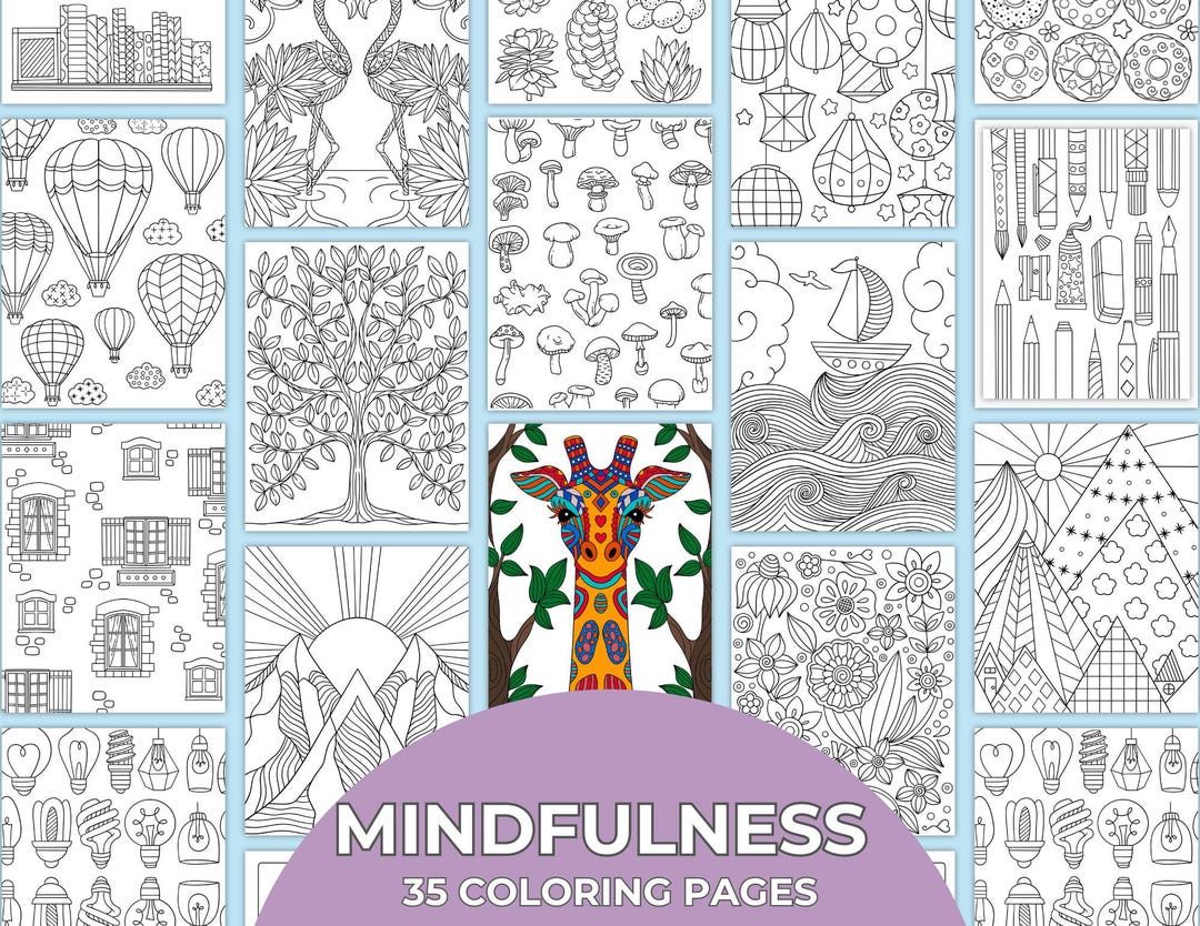 Mindfulness Coloring Books, Adult Coloring Pages, Stress Relieving ...