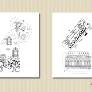 Printable Paper Toy Princess Castle Paper Craft Kit Coloring Pages for ...