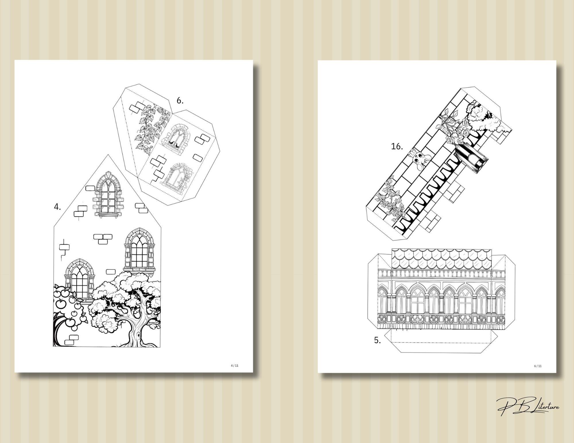 Printable Paper Toy Princess Castle Paper Craft Kit Coloring Pages for ...