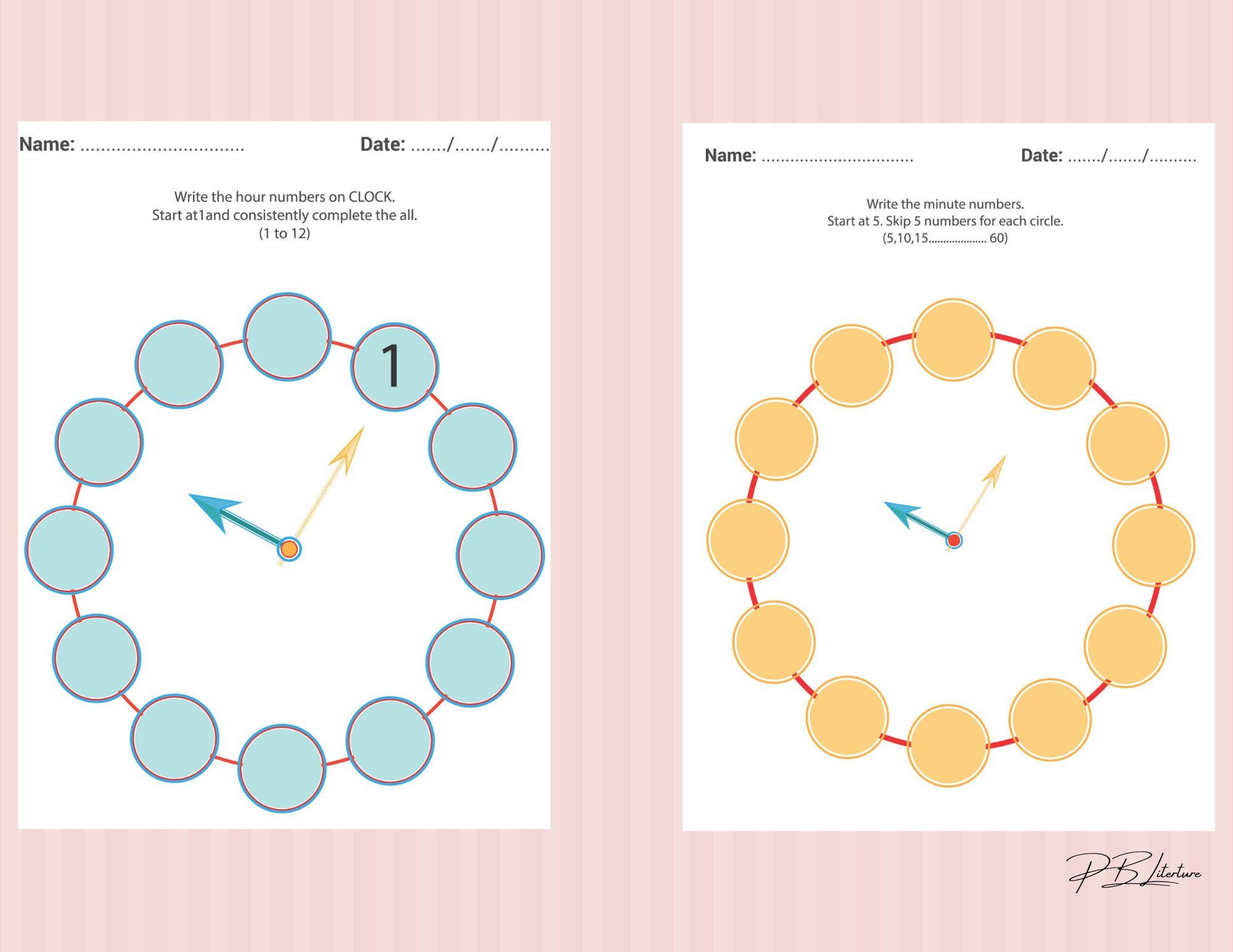 Clock Numbers Homeschool Worksheets, Clock Label Numbers, Printable ...