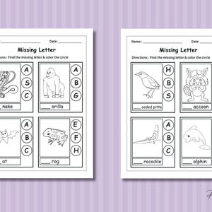 Missing Letter Printable Worksheets, Alphabet Learning Activity ...