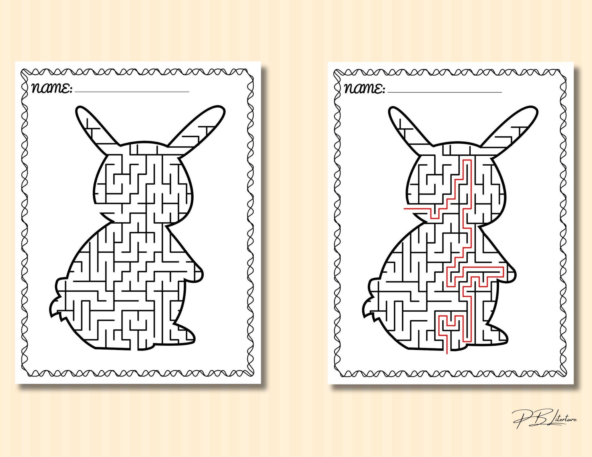 Animal Shaped Mazes Game, Printable Animal Maze Worksheets for Kids ...